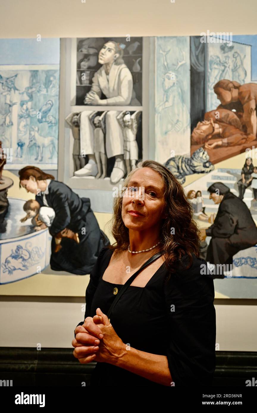 London, UK. Pictured Lizzie Perrotte one of the mural's original muses. Dame Paula Rego (1935 ...