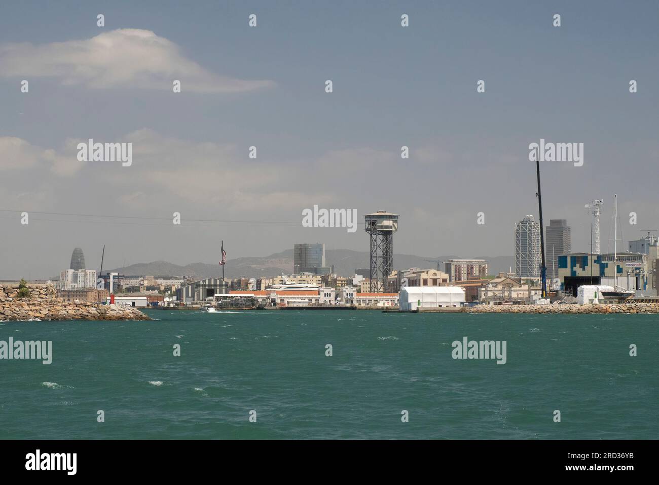 barcelona harbor Spain view from the sea Stock Photo - Alamy