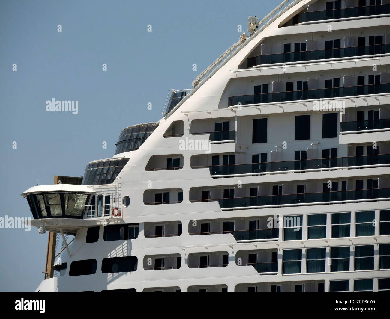 A big cruise ship cabin windows detail row of cabin balconies Stock ...