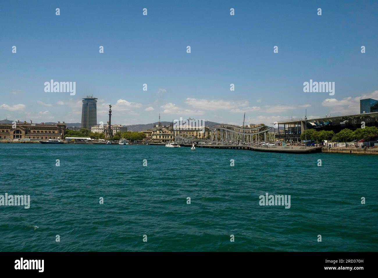 barcelona harbor Spain view from the sea Stock Photo - Alamy