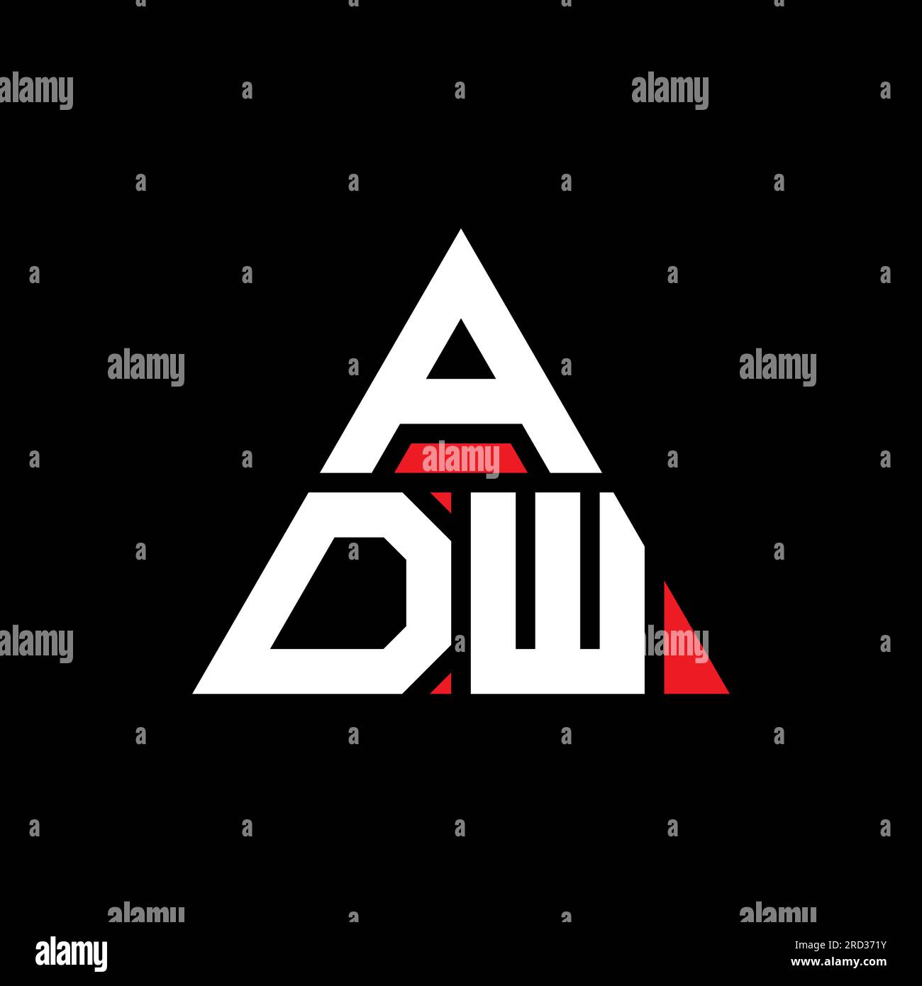 ADW triangle letter logo design with triangle shape. ADW triangle logo ...