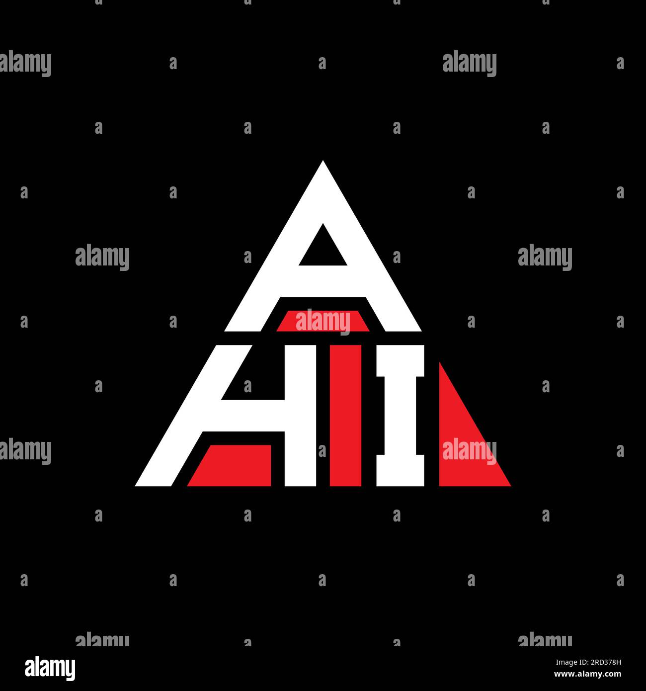 AHI triangle letter logo design with triangle shape. AHI triangle logo ...