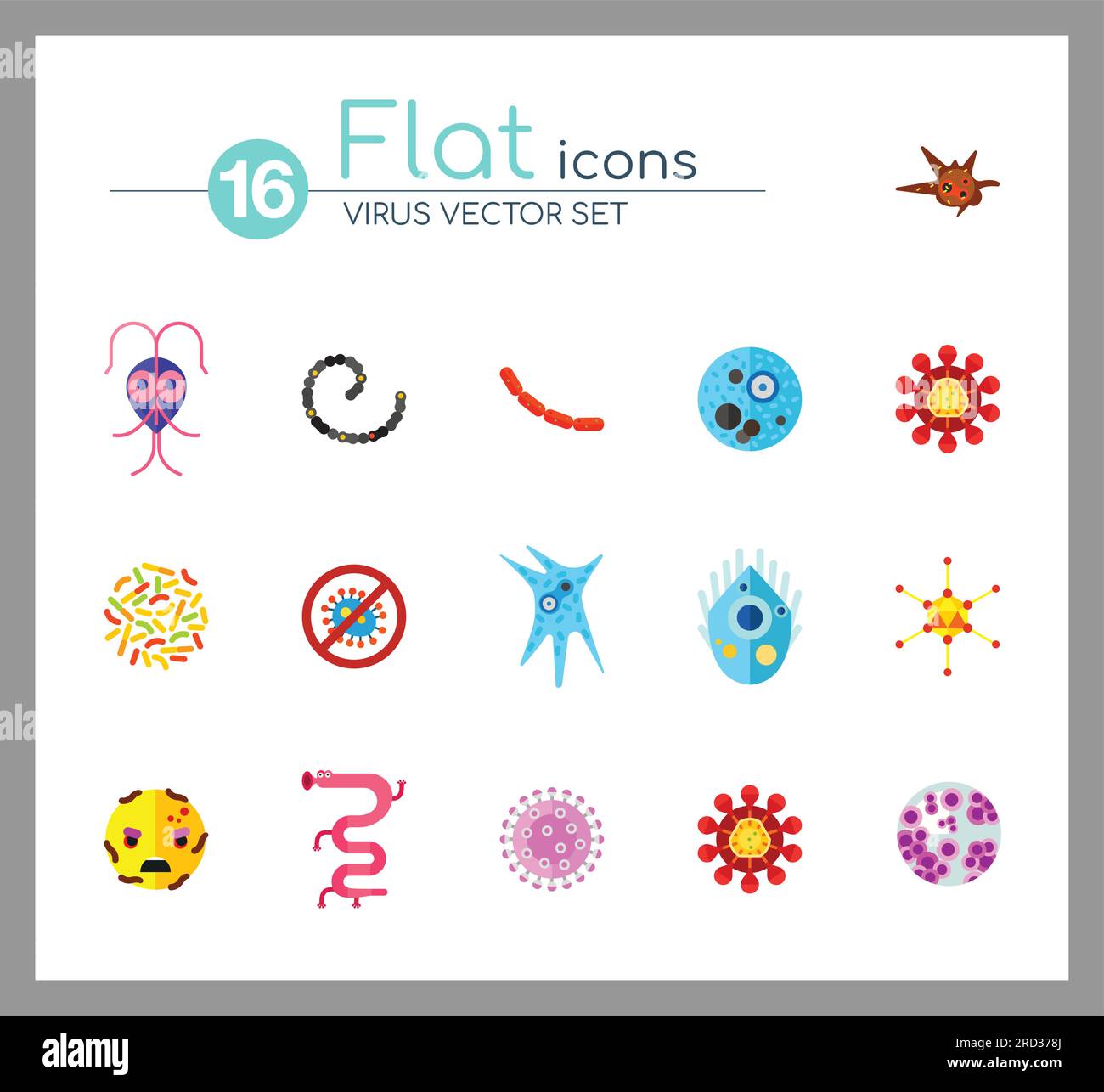 Virus Icons Set Stock Vector Image & Art - Alamy