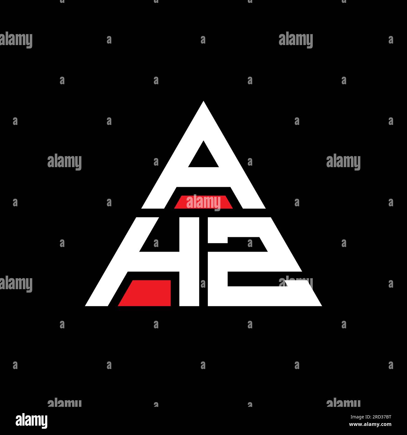 AHZ triangle letter logo design with triangle shape. AHZ triangle logo ...