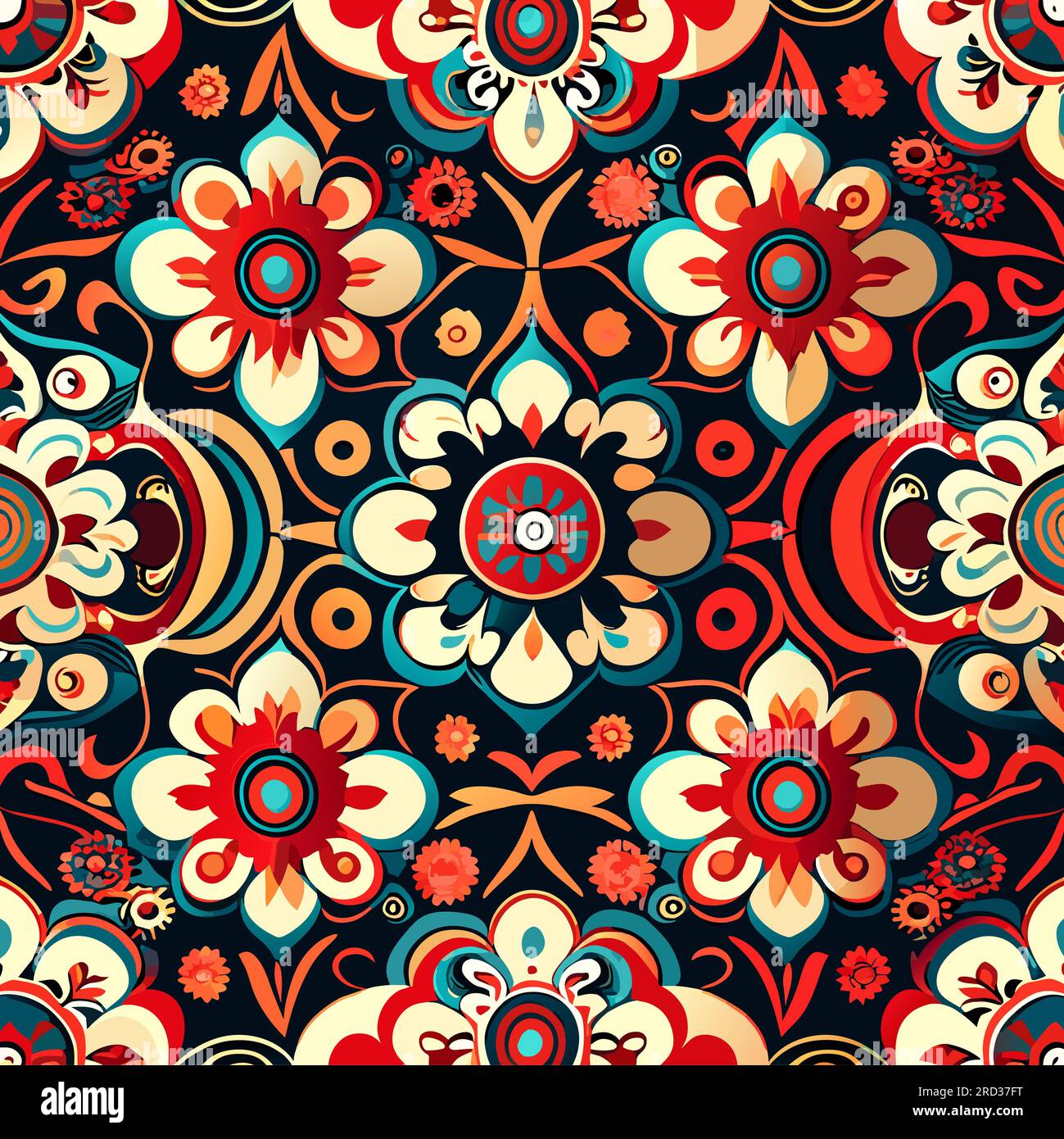 seamless ethnic rotary repeat fabric and tile design Stock Photo - Alamy
