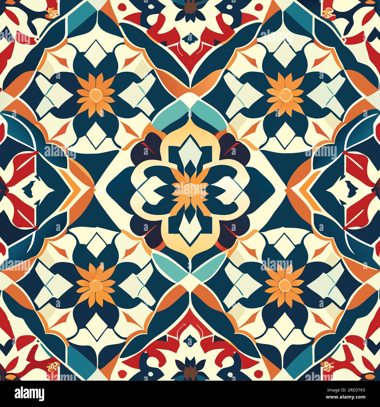 seamless ethnic rotary repeat fabric and tile design Stock Photo - Alamy