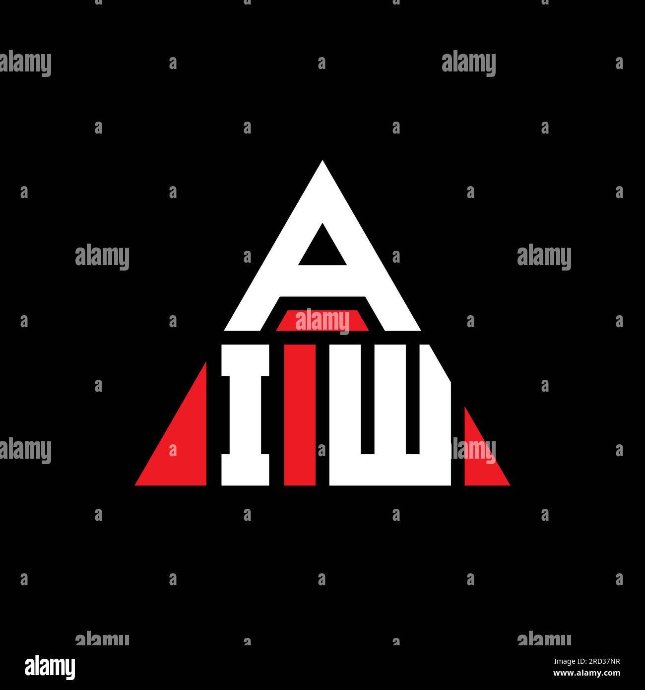 AIW triangle letter logo design with triangle shape. AIW triangle logo design monogram. AIW ...