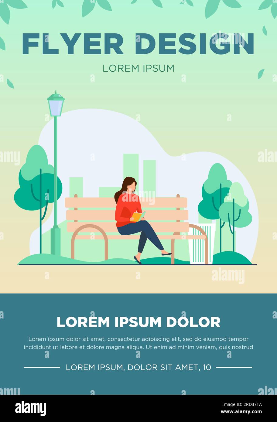 Woman reading book bench Stock Vector Images - Alamy