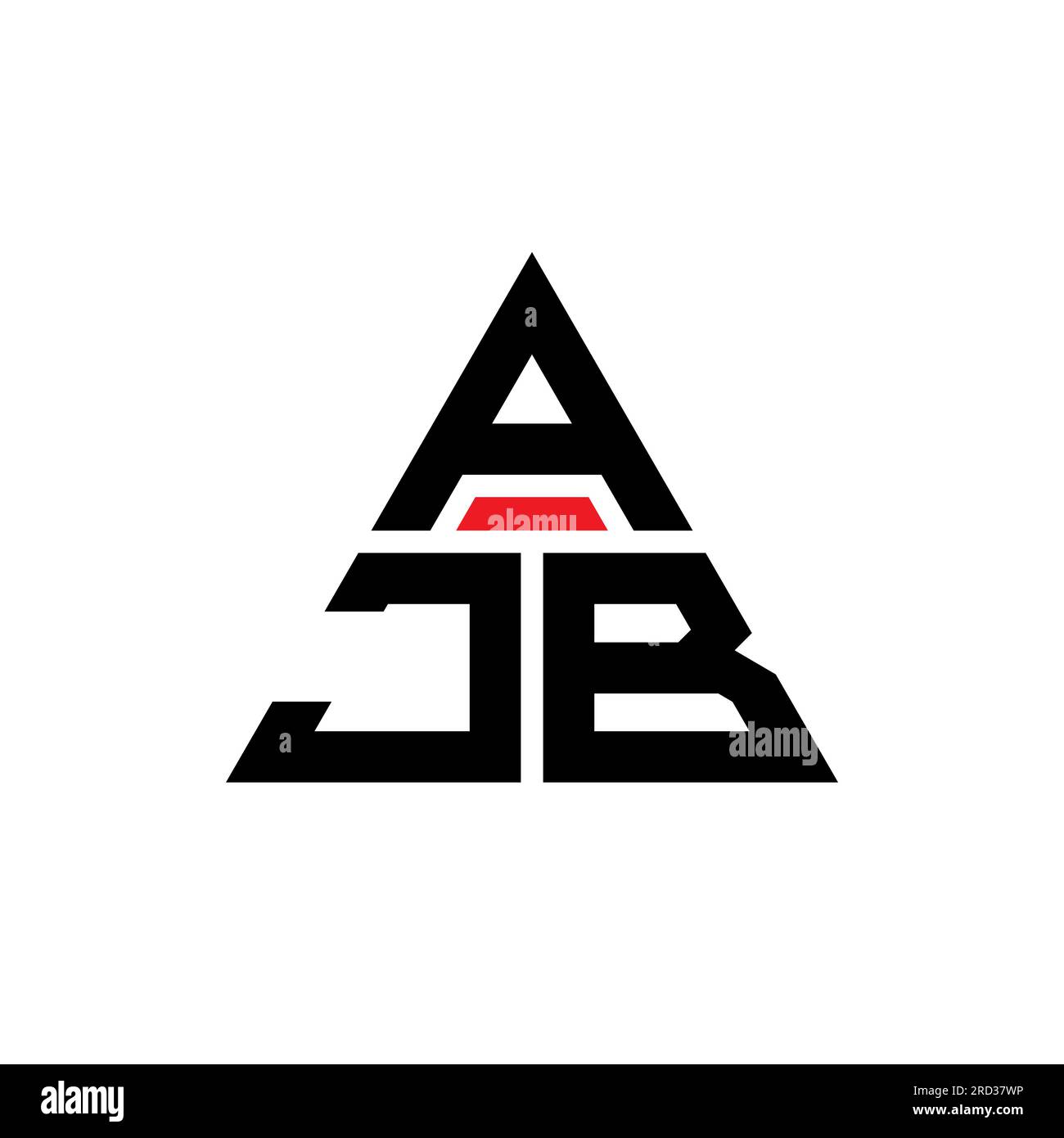 AJB triangle letter logo design with triangle shape. AJB triangle logo ...