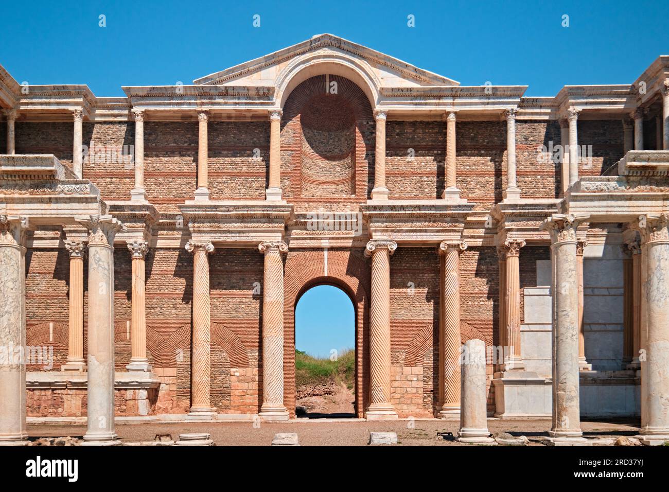 Manisa, Turkey - July 14, 2023: The gymnasium ruins of the ancient city ...