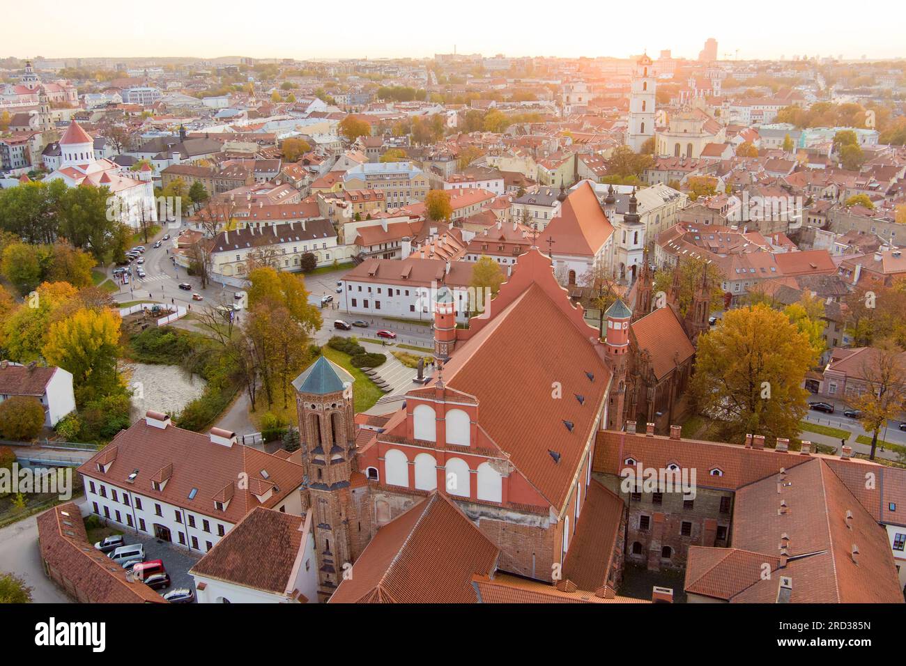 Aerial view of St. Anne Church and neighbouring Bernardine Church, one ...
