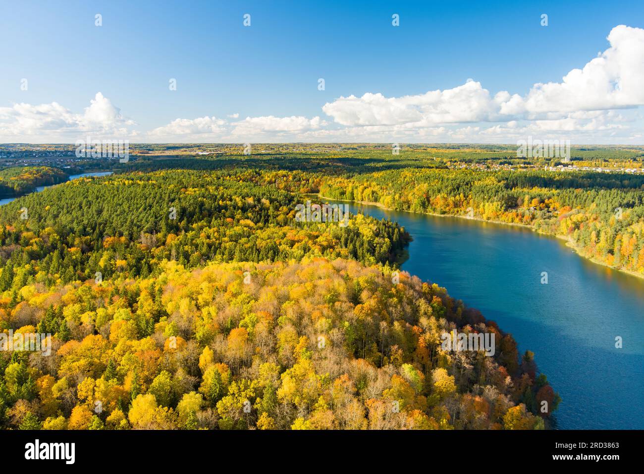 Aerial view of beautiful Balsys lake, one of six Green Lakes, located ...
