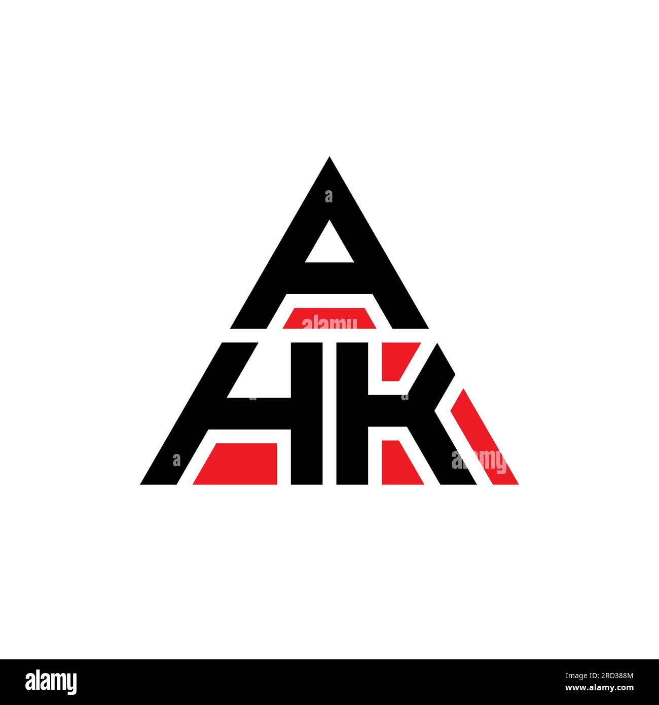 AHK triangle letter logo design with triangle shape. AHK triangle logo ...