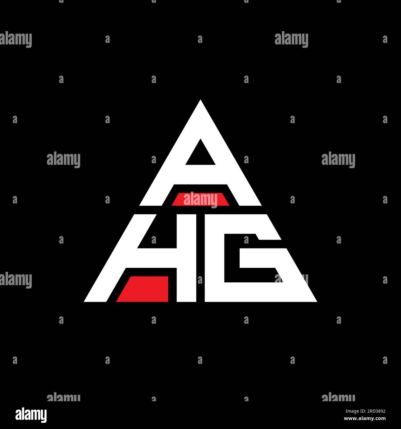 AHG triangle letter logo design with triangle shape. AHG triangle logo ...