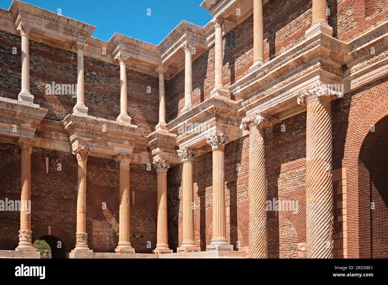 Manisa, Turkey - July 14, 2023: The gymnasium ruins of the ancient city ...