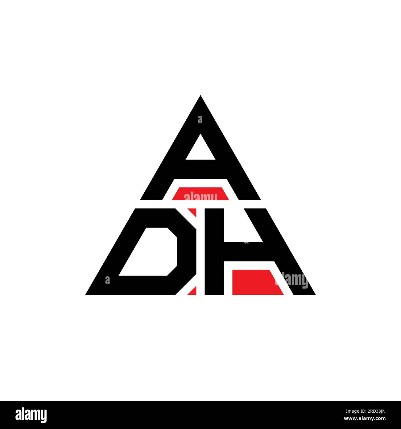 ADH triangle letter logo design with triangle shape. ADH triangle logo ...