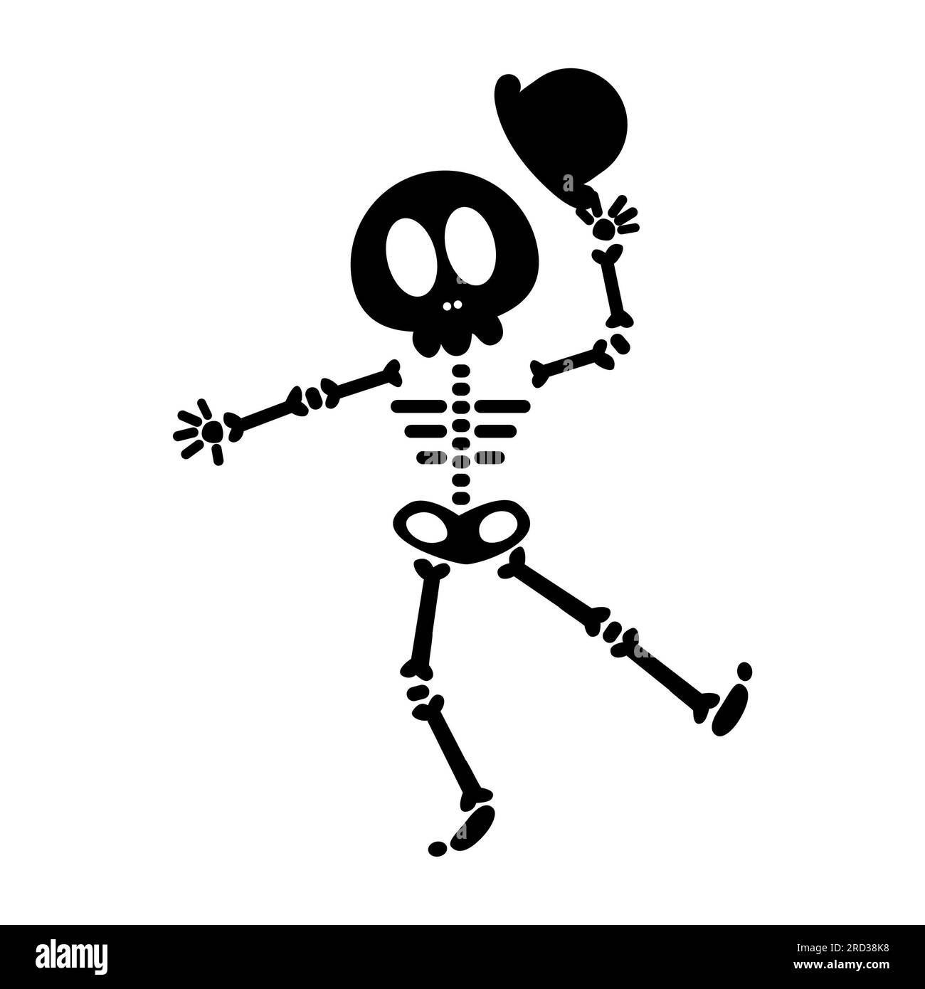 Dancing skeleton with a hat on white background. Isolated illustration ...