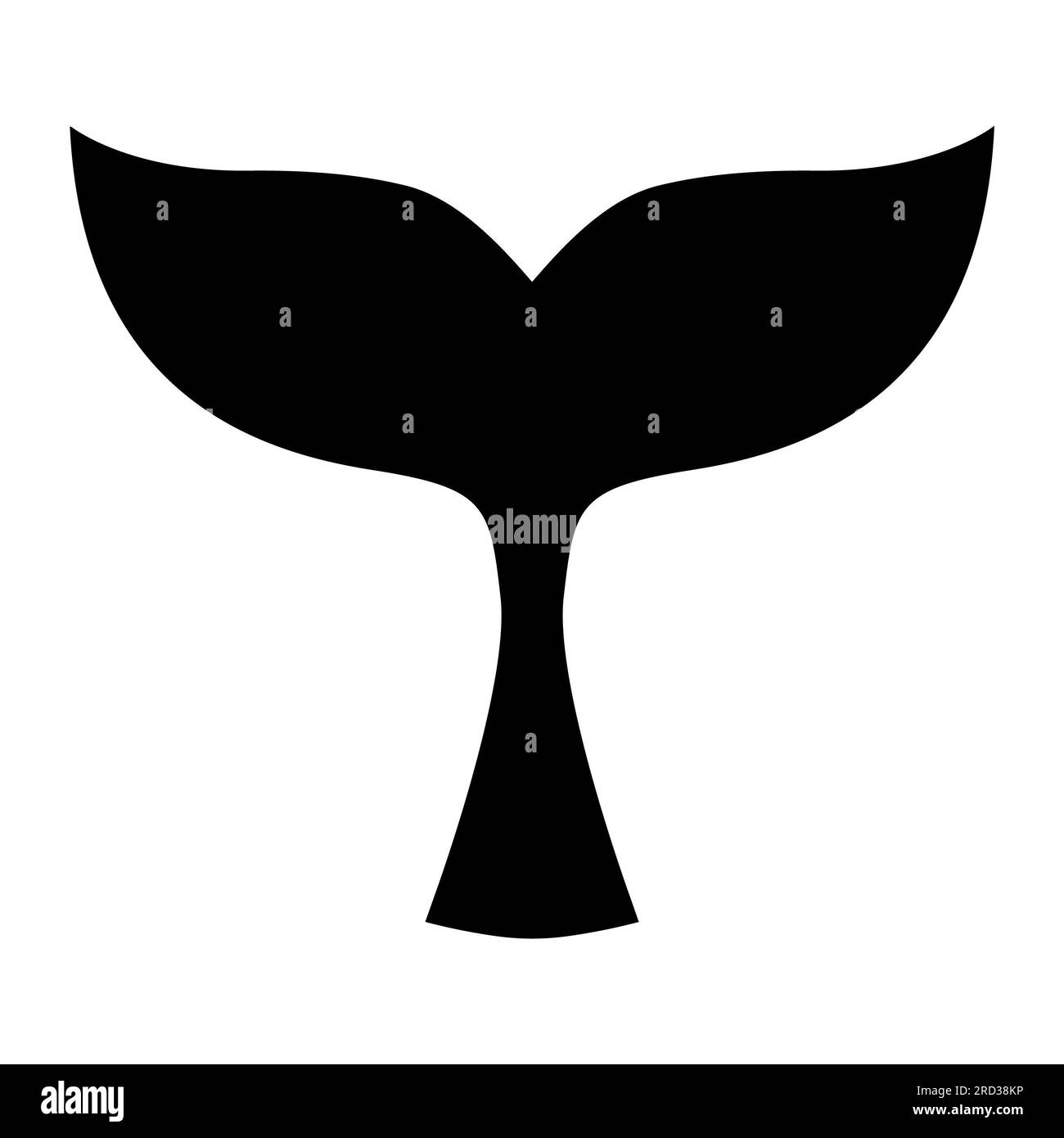 Whale tail, fish tail on white background. Isolated illustration Stock ...