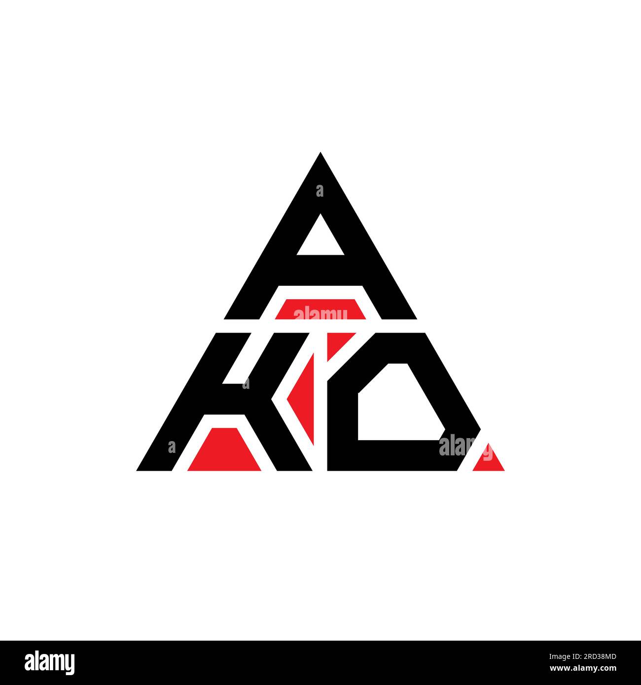 AKO triangle letter logo design with triangle shape. AKO triangle logo ...