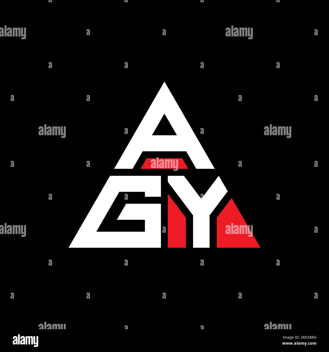 AGY triangle letter logo design with triangle shape. AGY triangle logo ...