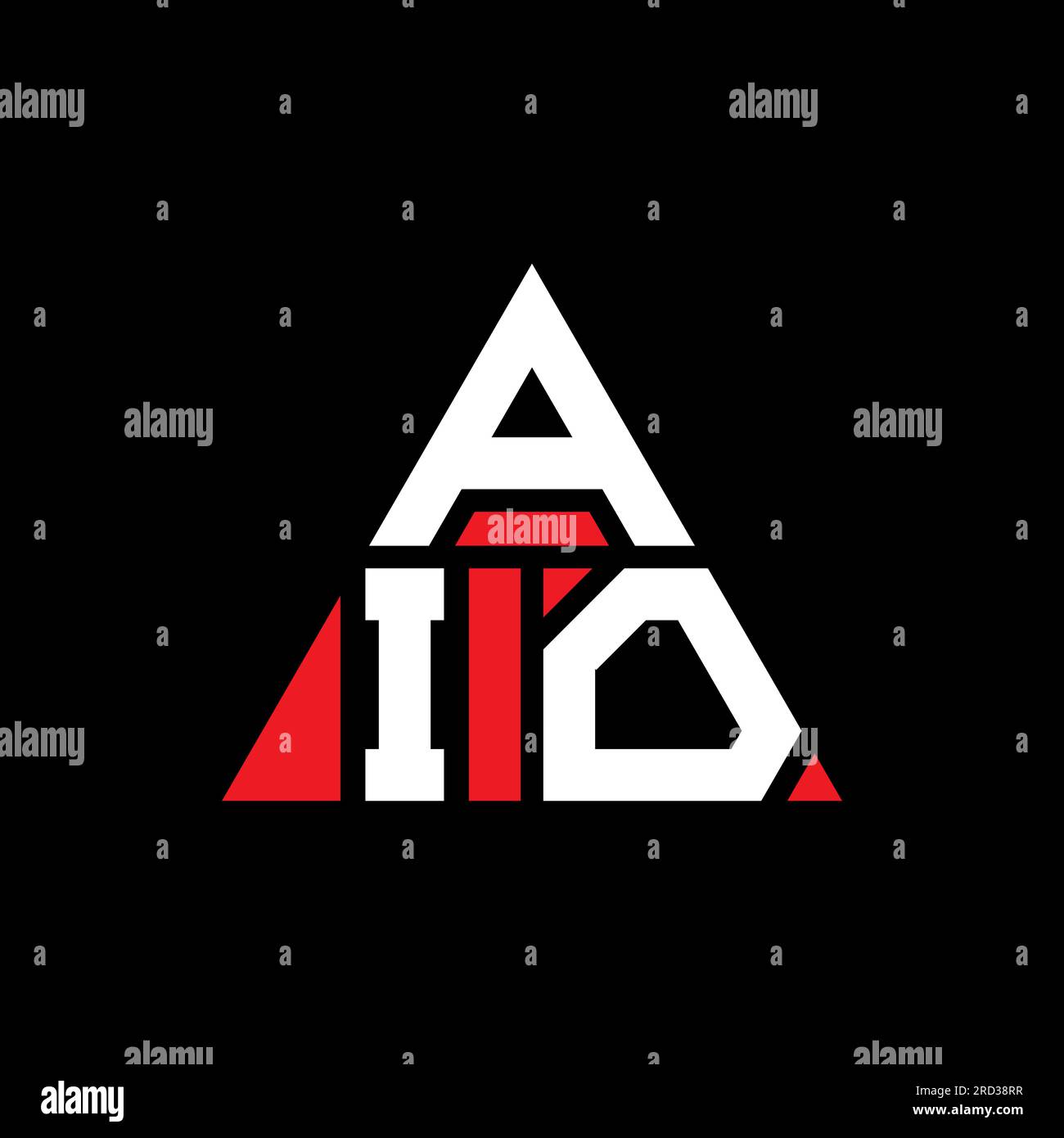AIO triangle letter logo design with triangle shape. AIO triangle logo ...