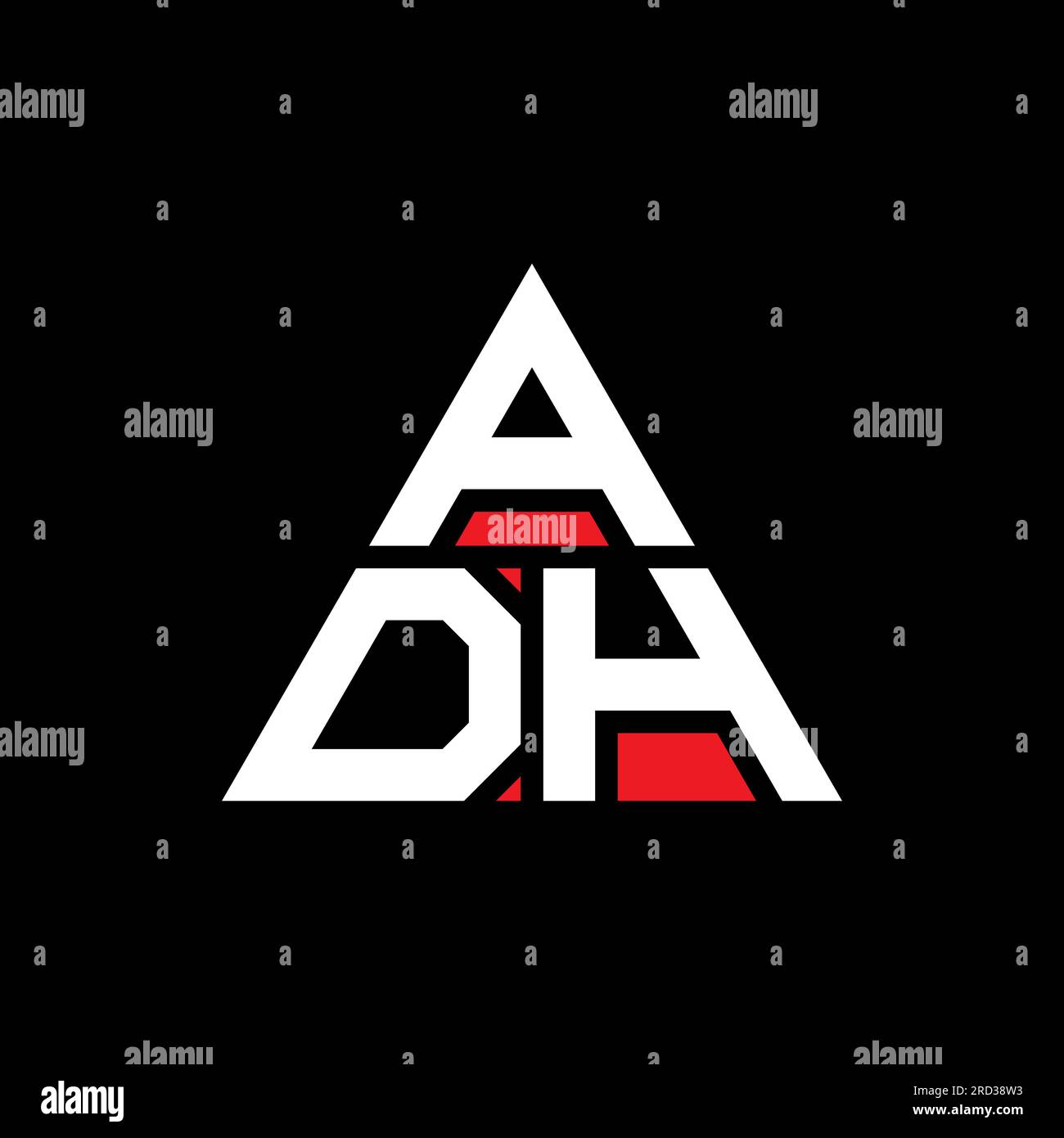 ADH triangle letter logo design with triangle shape. ADH triangle logo ...