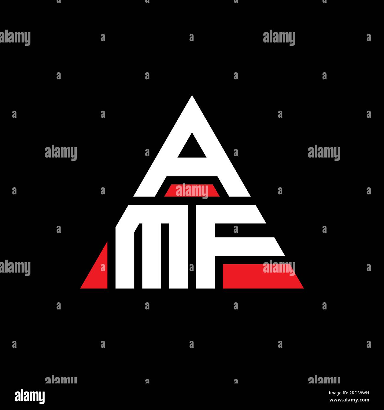 AMF triangle letter logo design with triangle shape. AMF triangle logo ...