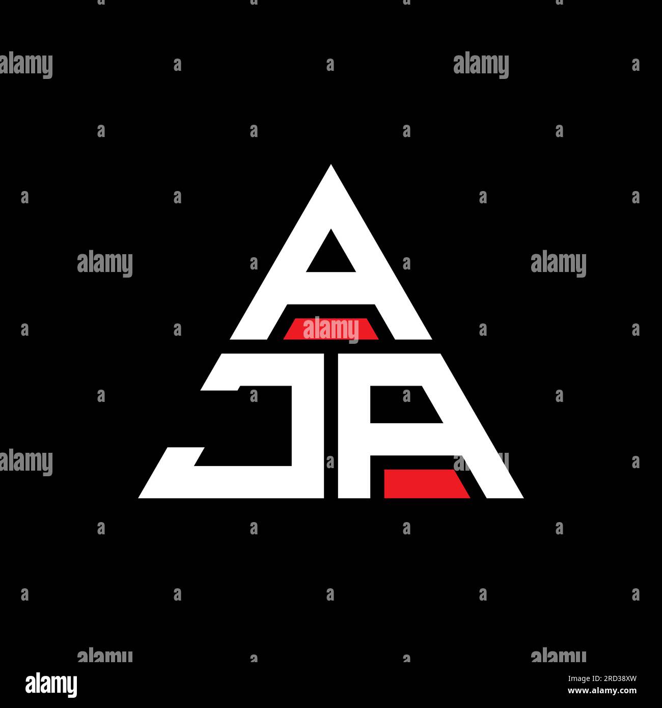 AJA triangle letter logo design with triangle shape. AJA triangle logo ...