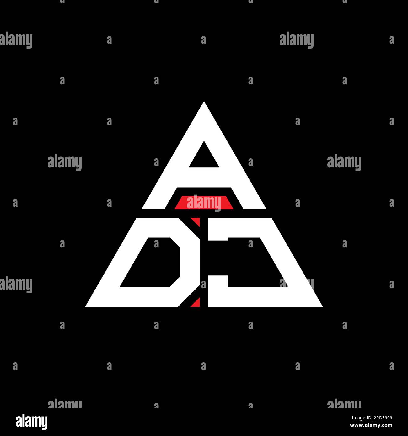 ADJ triangle letter logo design with triangle shape. ADJ triangle logo ...