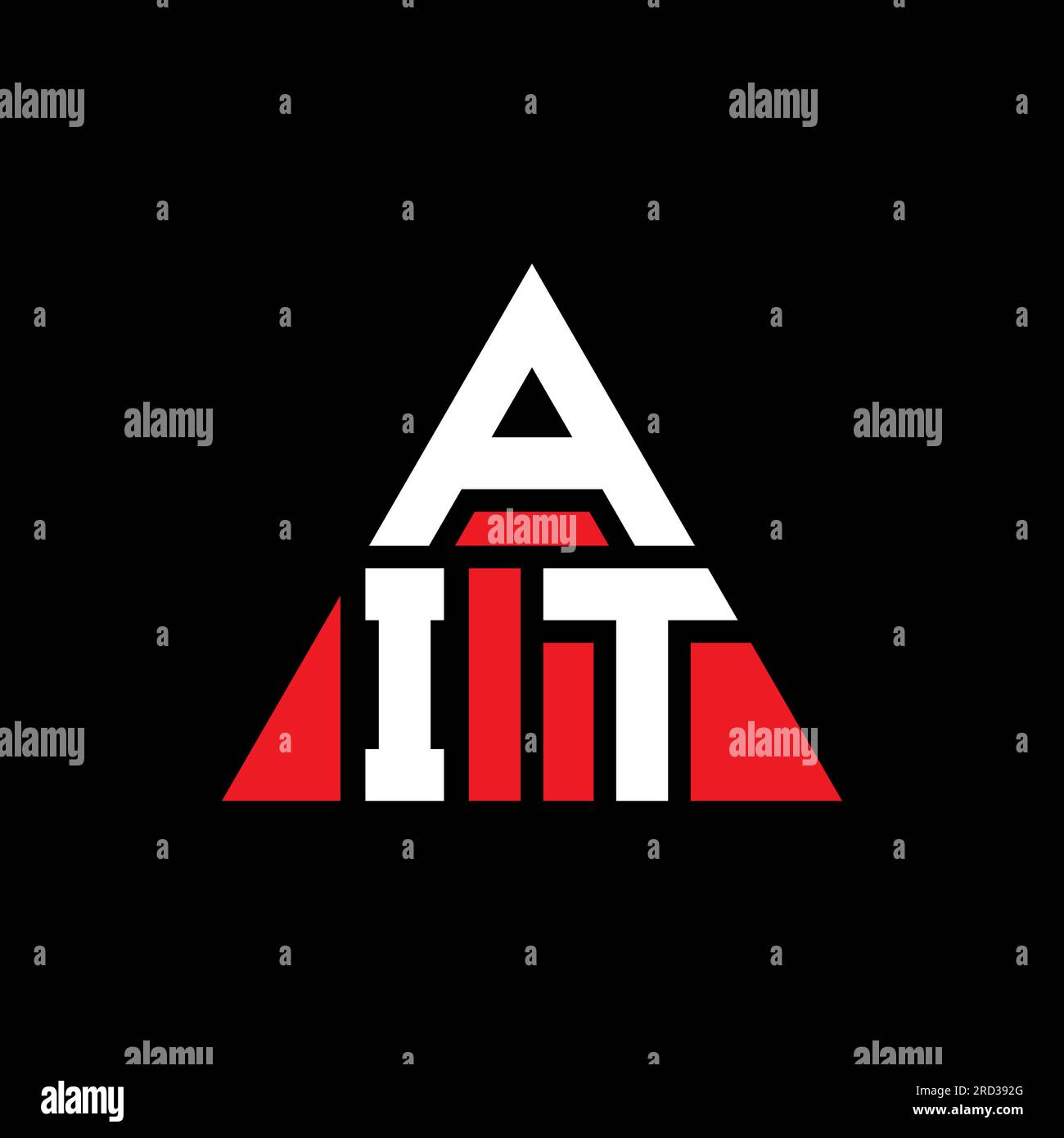 AIT triangle letter logo design with triangle shape. AIT triangle logo ...