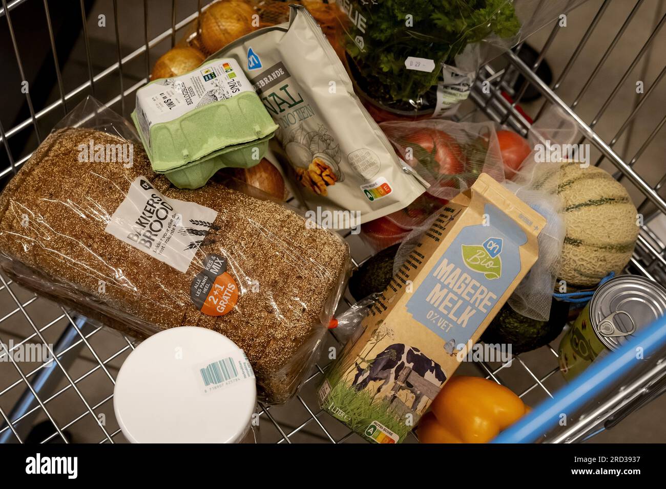 AMSTERDAM - Groceries in an Albert Heijn supermarket on Gelderlandplein ...