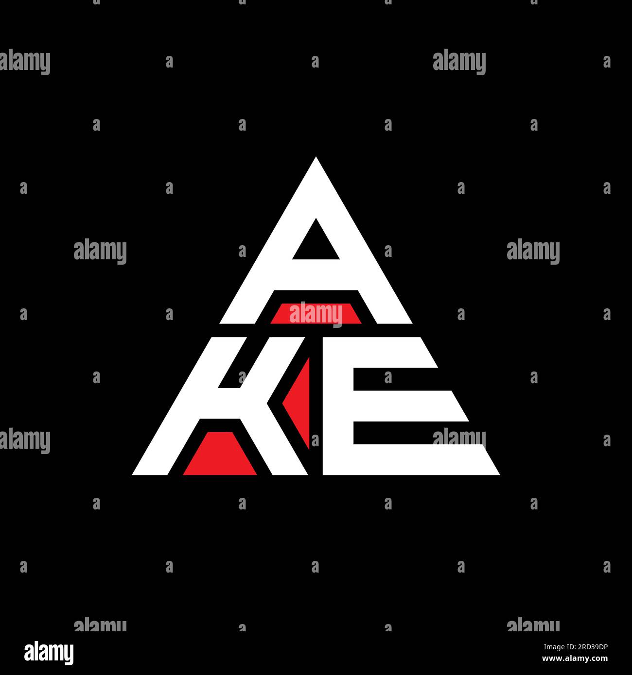 AKE triangle letter logo design with triangle shape. AKE triangle logo ...