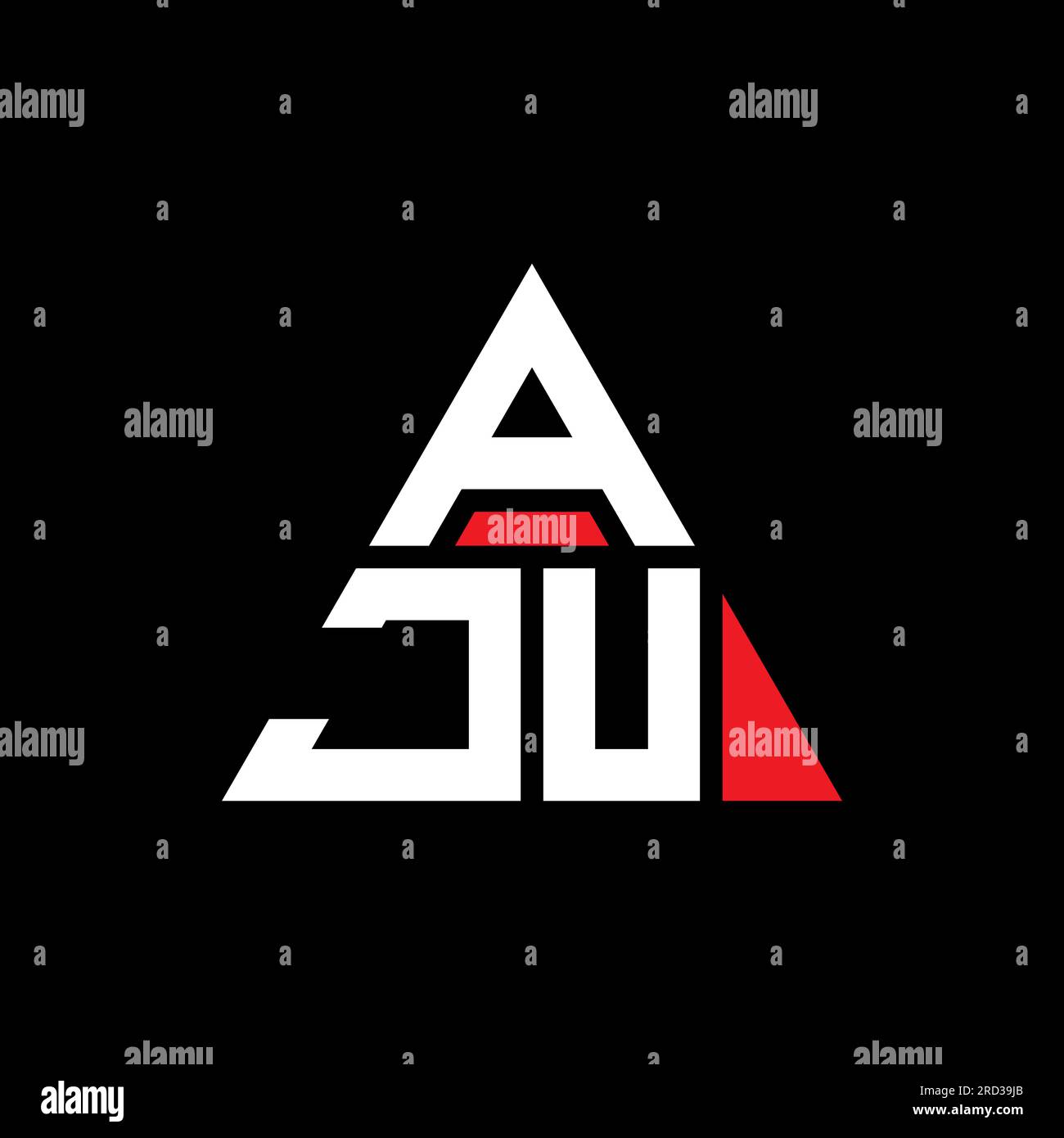AJU triangle letter logo design with triangle shape. AJU triangle logo ...
