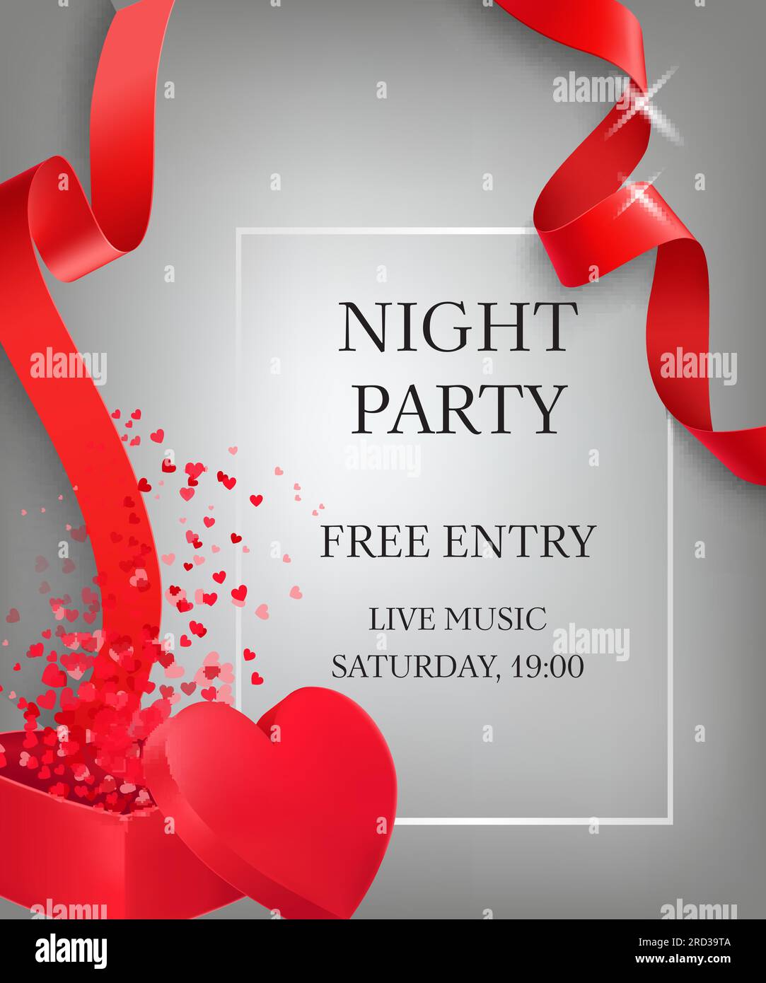 Night party lettering with red gift box Stock Vector Image & Art - Alamy