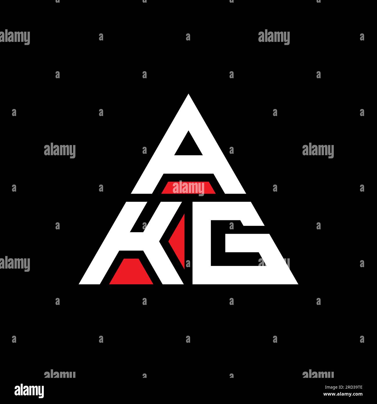 AKG triangle letter logo design with triangle shape. AKG triangle logo ...