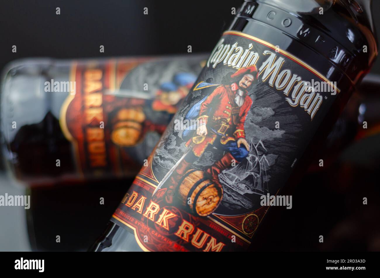 LONDON, UK - 06 JULY Captain Morgan Dark Rum is made from a secret ...