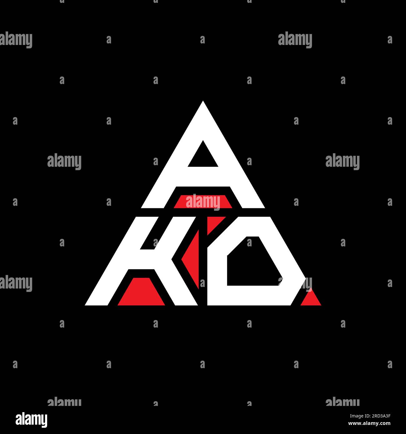AKO triangle letter logo design with triangle shape. AKO triangle logo ...
