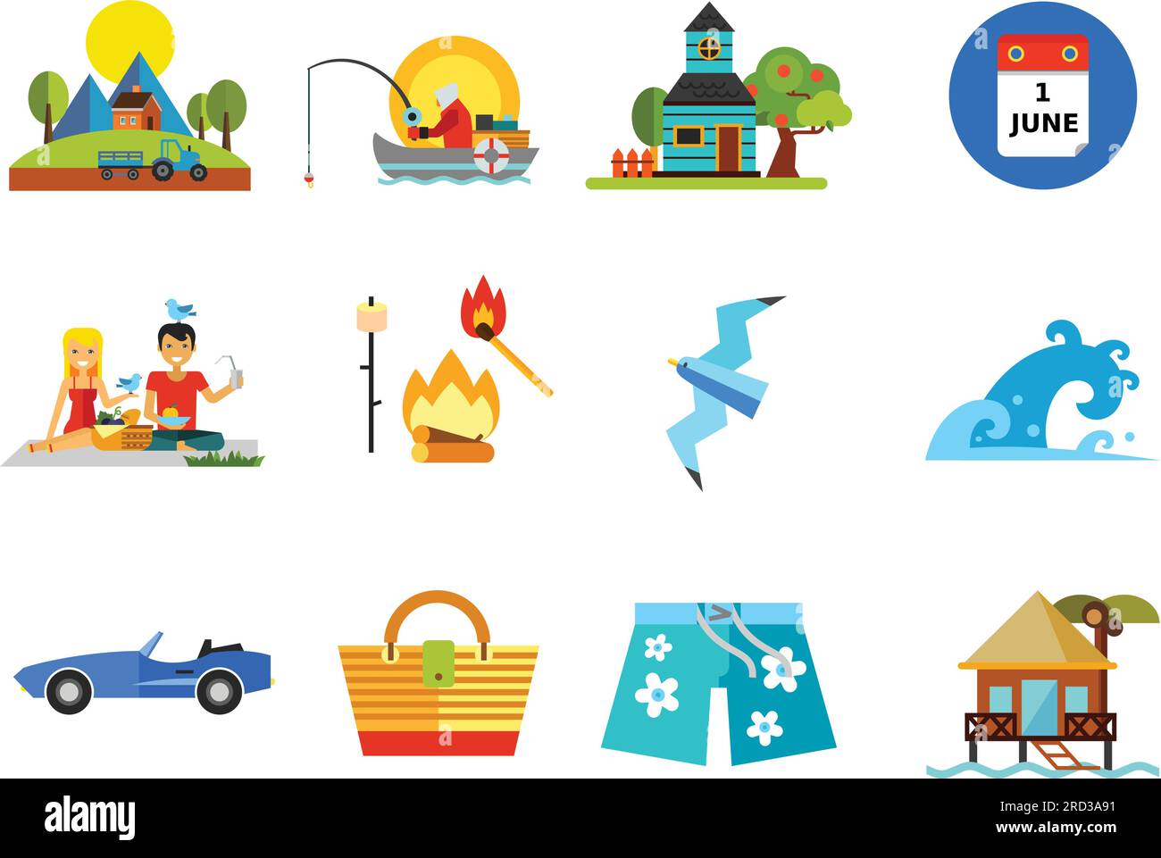 Summer Season Icon Set Stock Vector Image & Art - Alamy