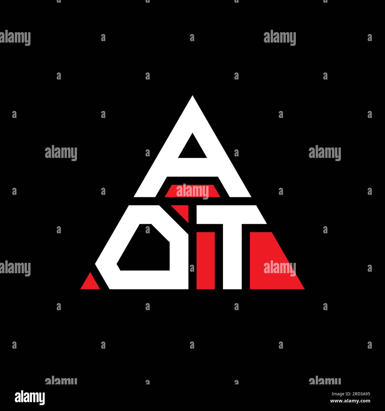AOT triangle letter logo design with triangle shape. AOT triangle logo ...