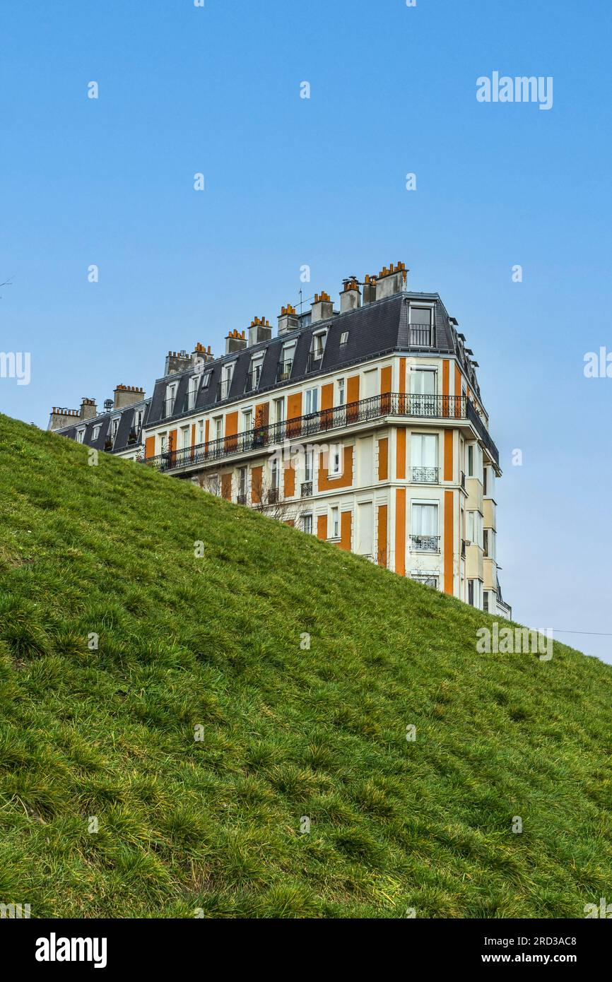 Vertical shot of the Sinking House Of Montmartre In Paris Stock Photo ...