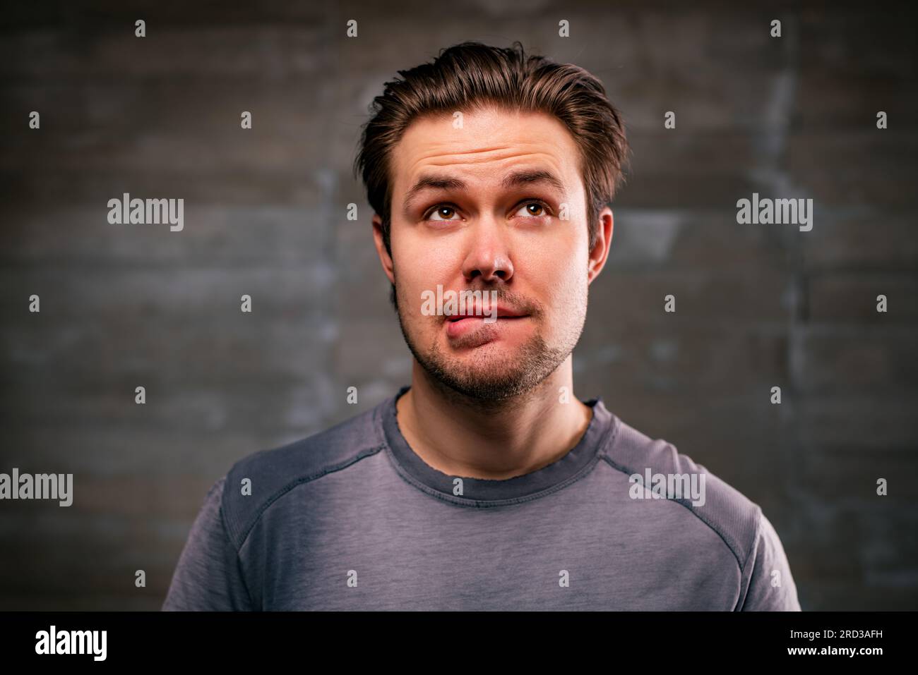 Man face portrait pensive hi-res stock photography and images - Alamy