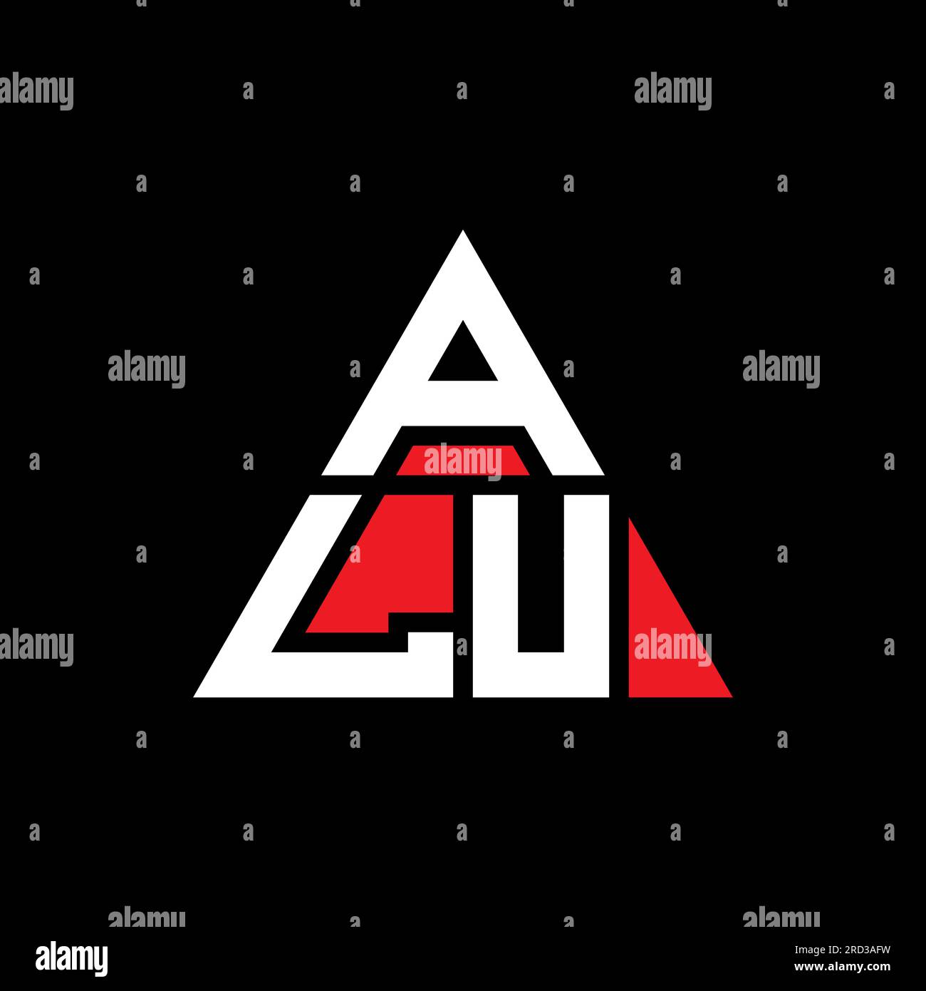 ALU triangle letter logo design with triangle shape. ALU triangle logo ...