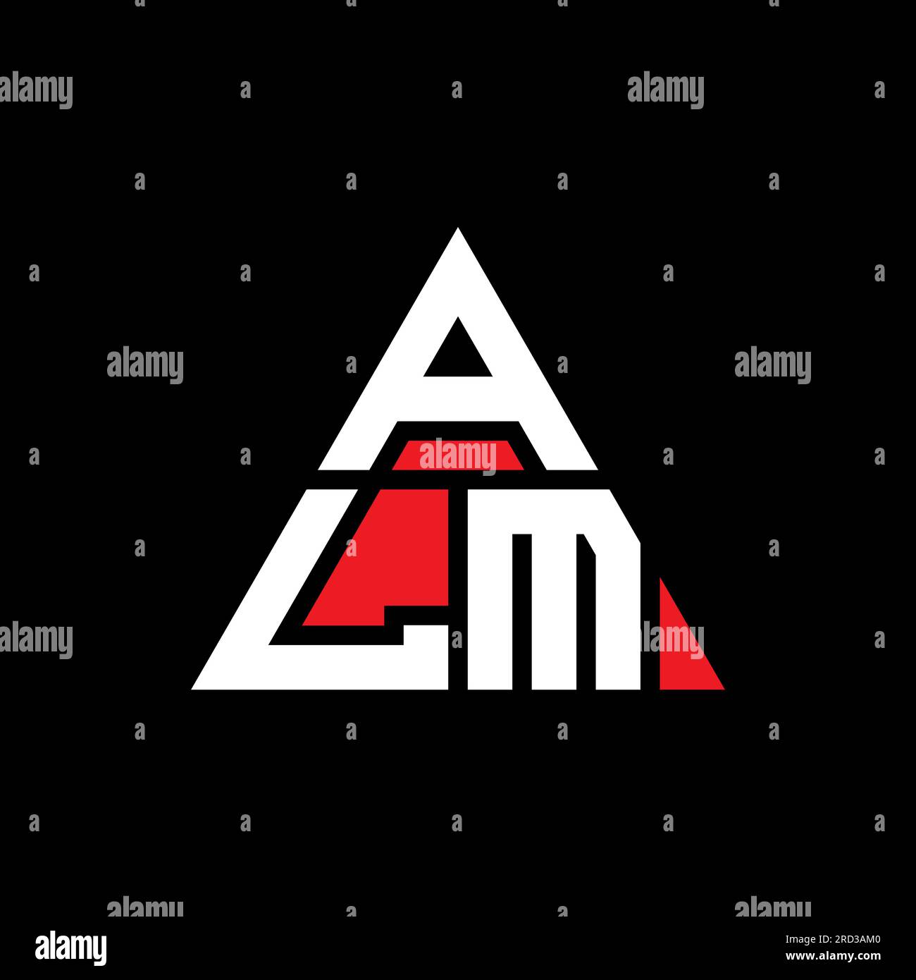 ALM triangle letter logo design with triangle shape. ALM triangle logo ...