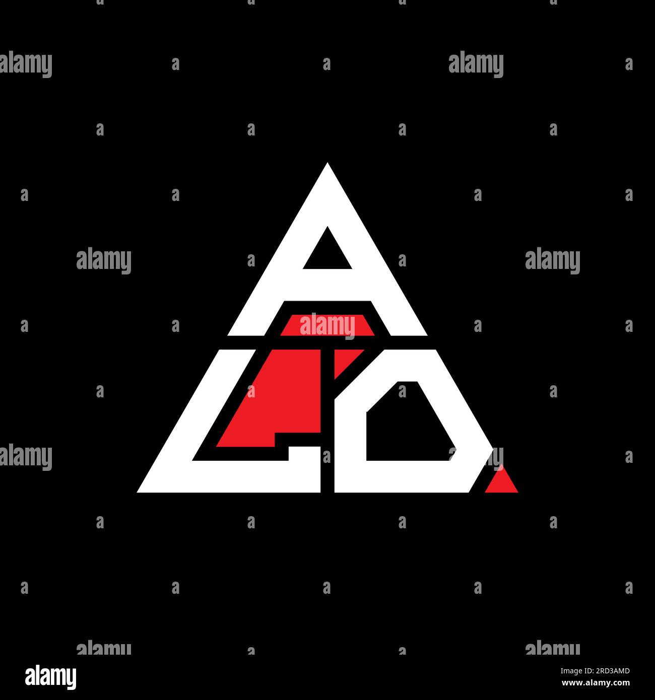 ALO triangle letter logo design with triangle shape. ALO triangle logo ...