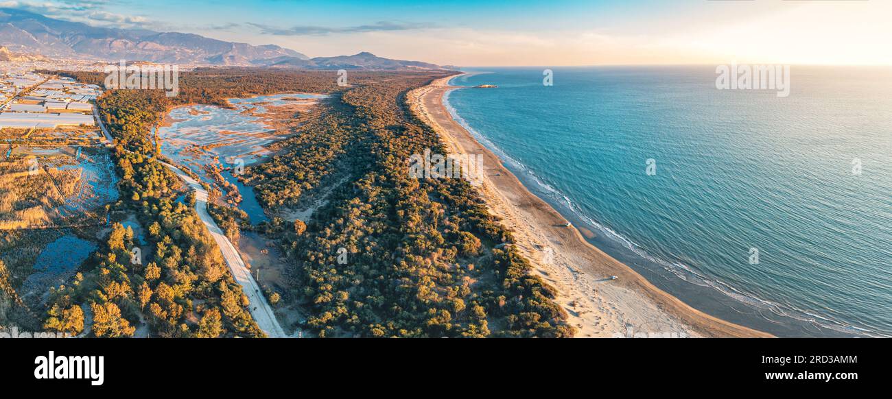 An enchanting aerial view unveils the famous sea of Patara Beach in ...