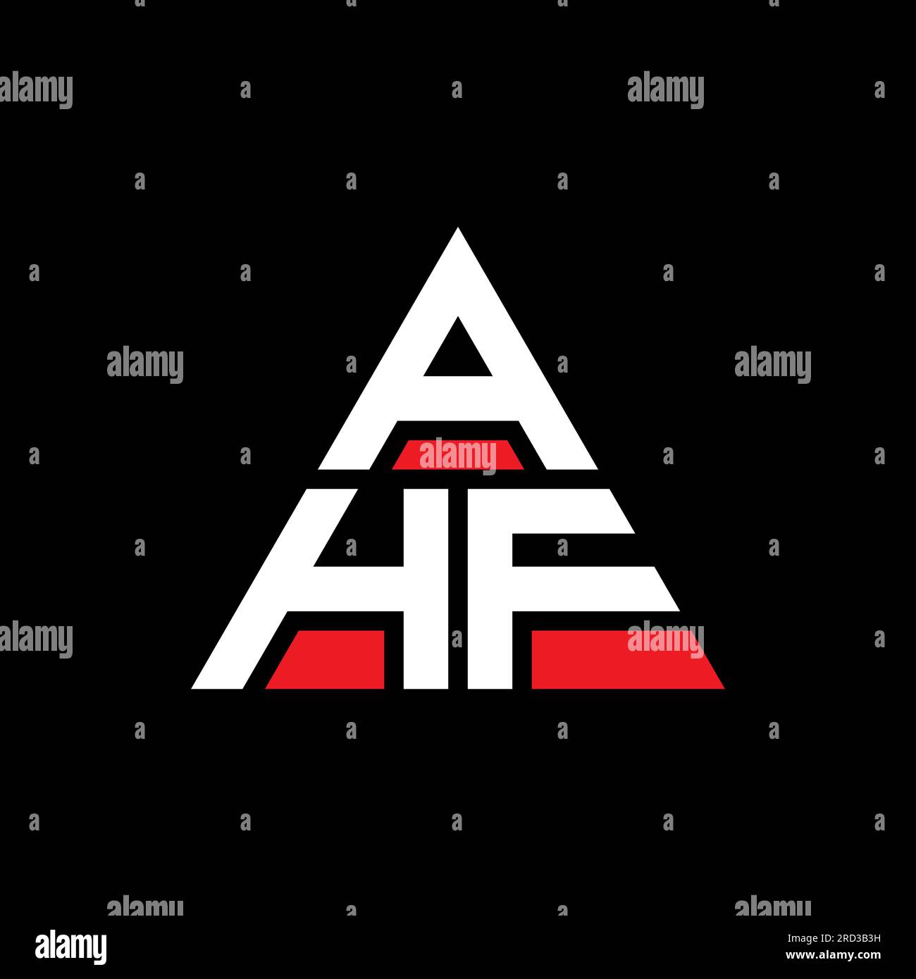 AHF triangle letter logo design with triangle shape. AHF triangle logo ...