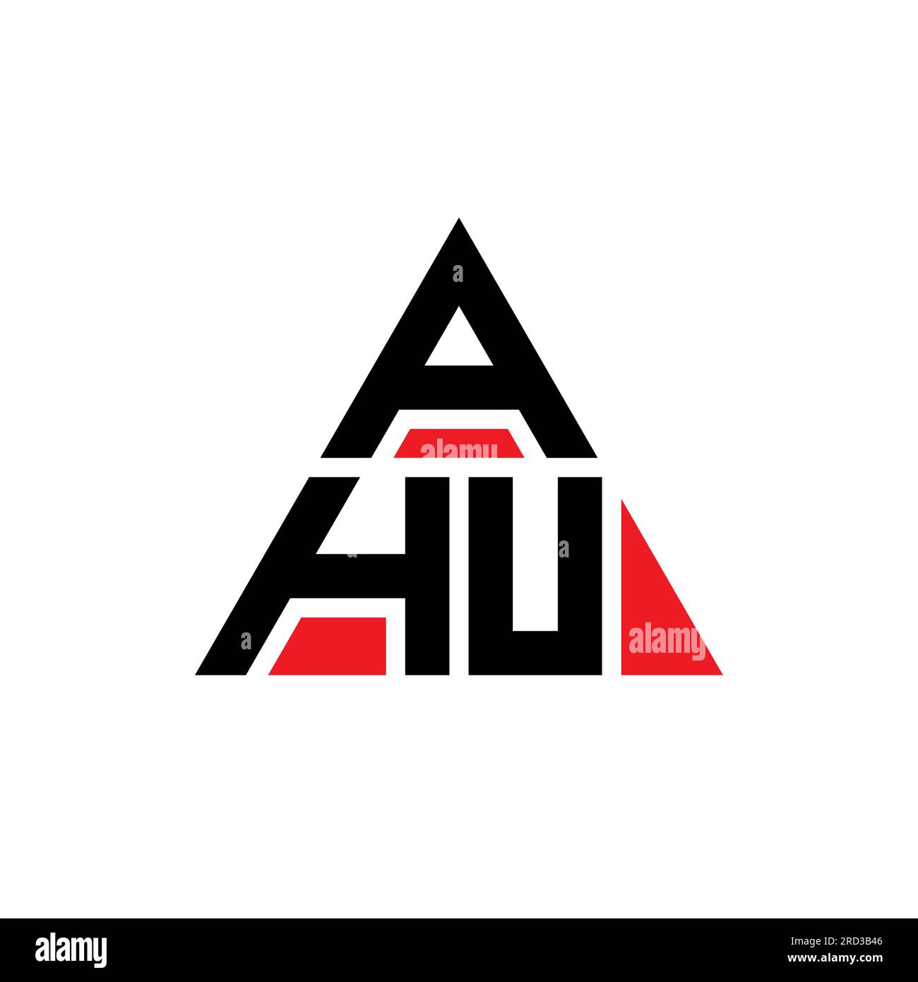 AHU triangle letter logo design with triangle shape. AHU triangle logo ...