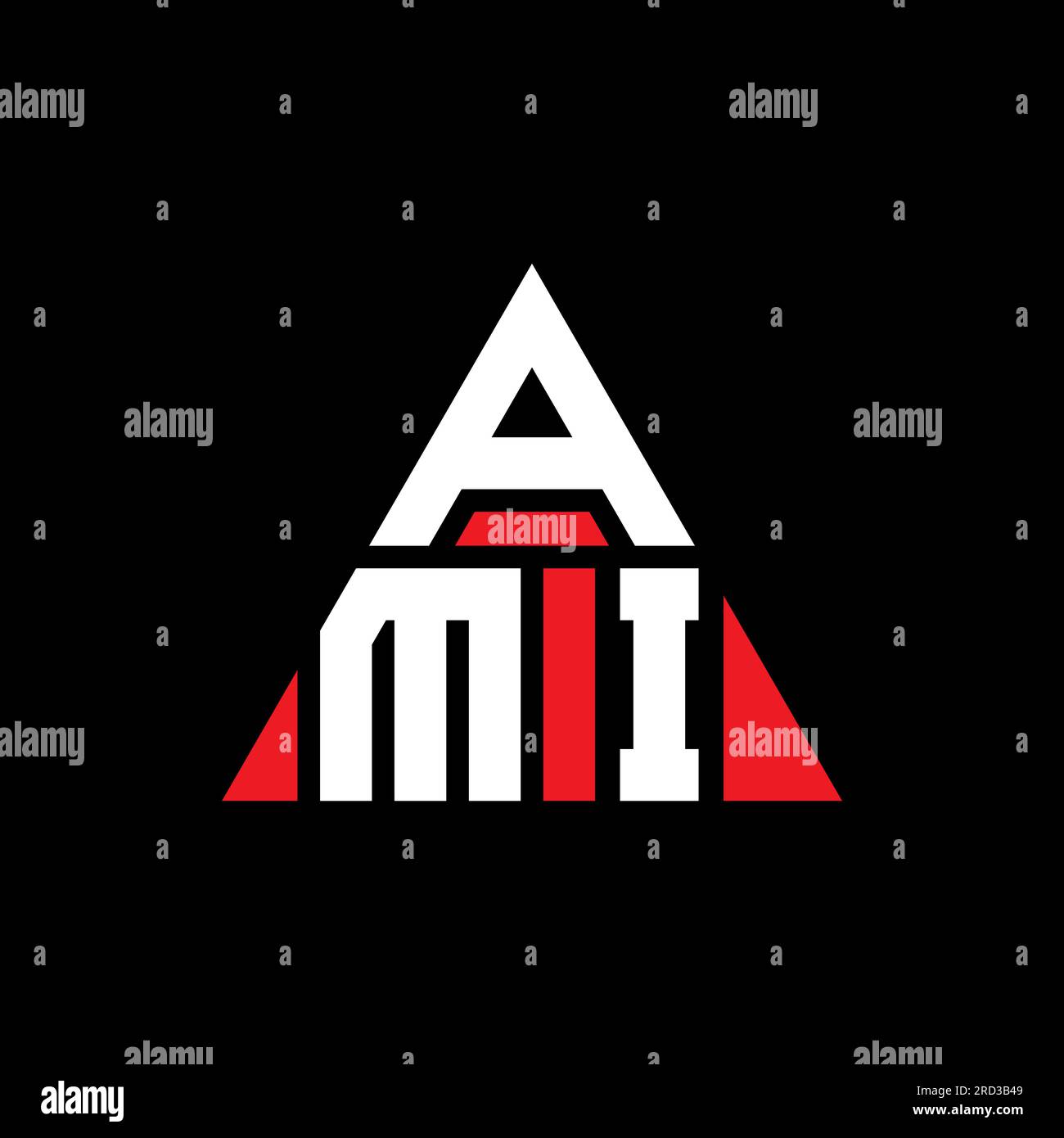 AMI triangle letter logo design with triangle shape. AMI triangle logo ...