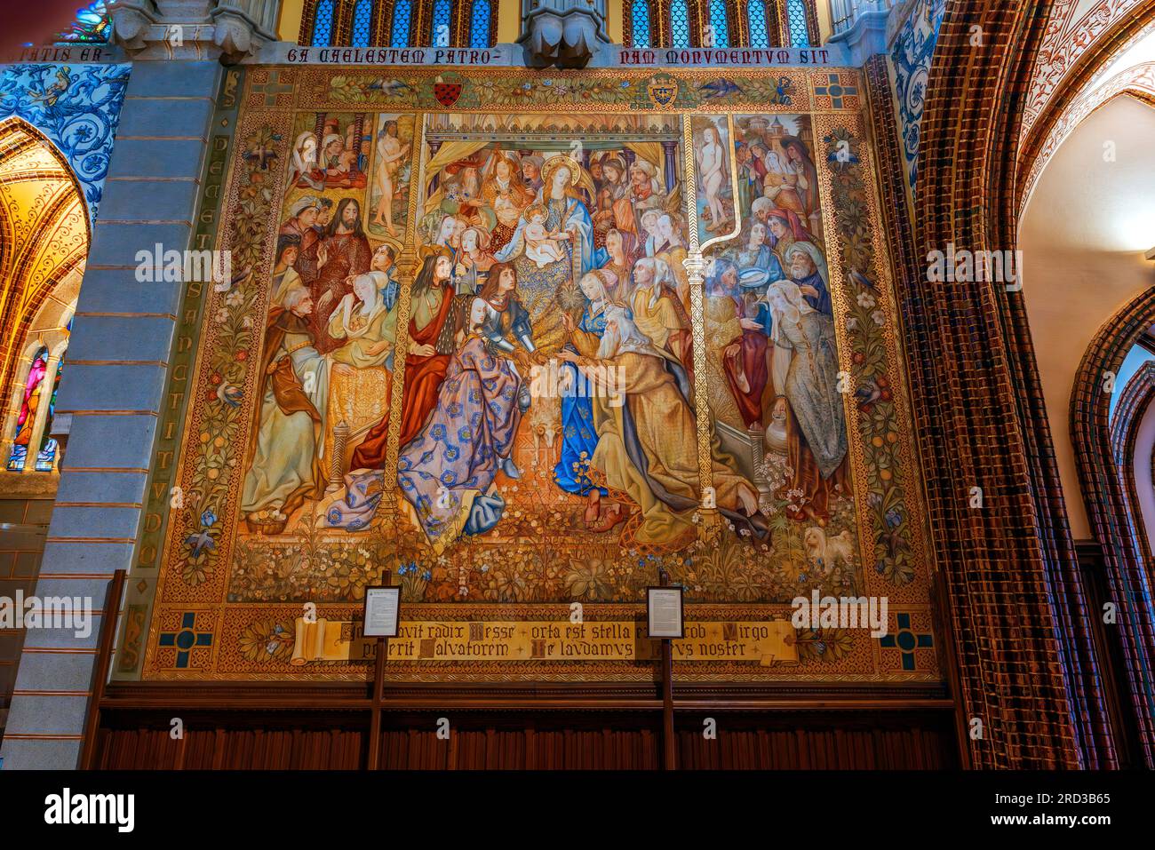Wall painting inside the chapel of Episcopal Palace of Astorga designed ...