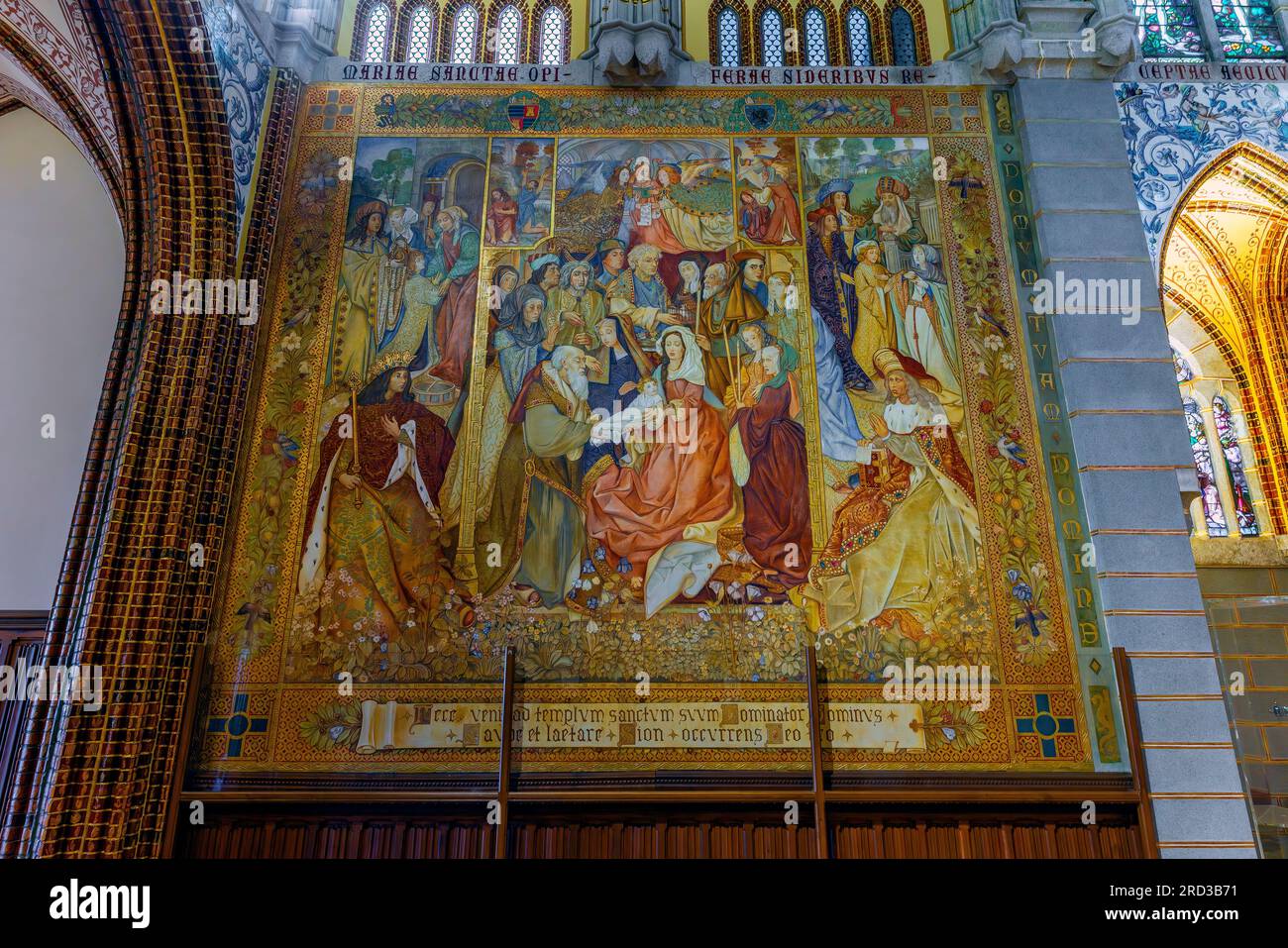 Wall painting inside the chapel of Episcopal Palace of Astorga designed ...